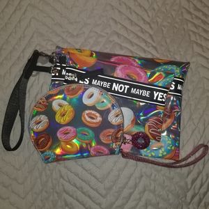 Accessories | Holographic Donut Pouch Set Retro Cute | Poshmark